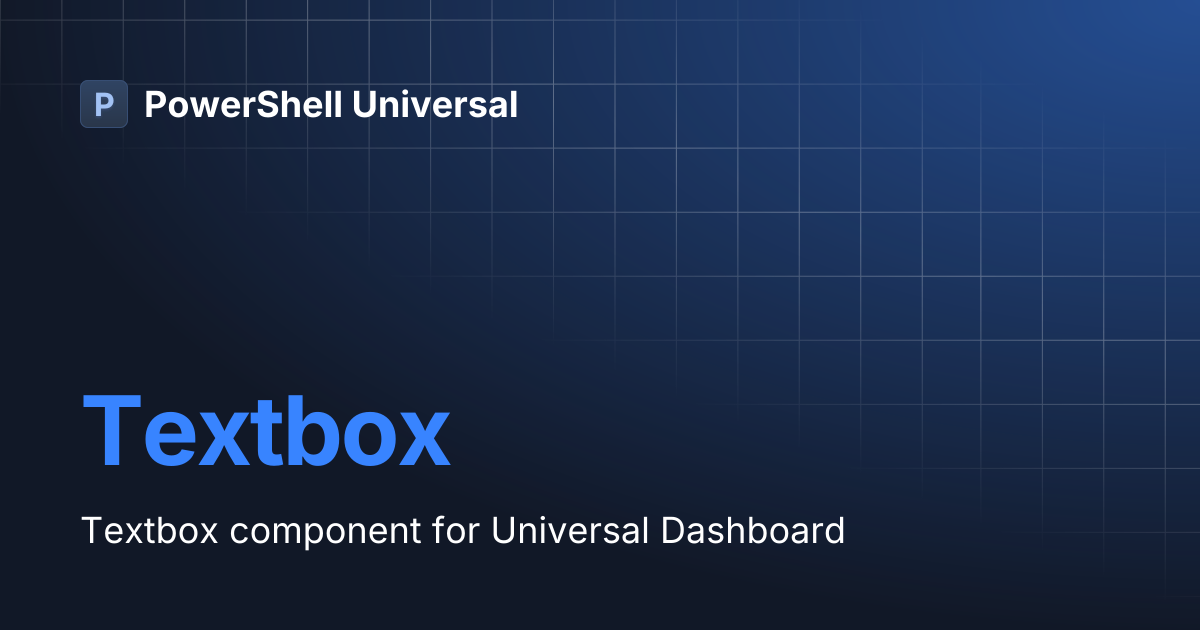 Textbox | PowerShell Universal