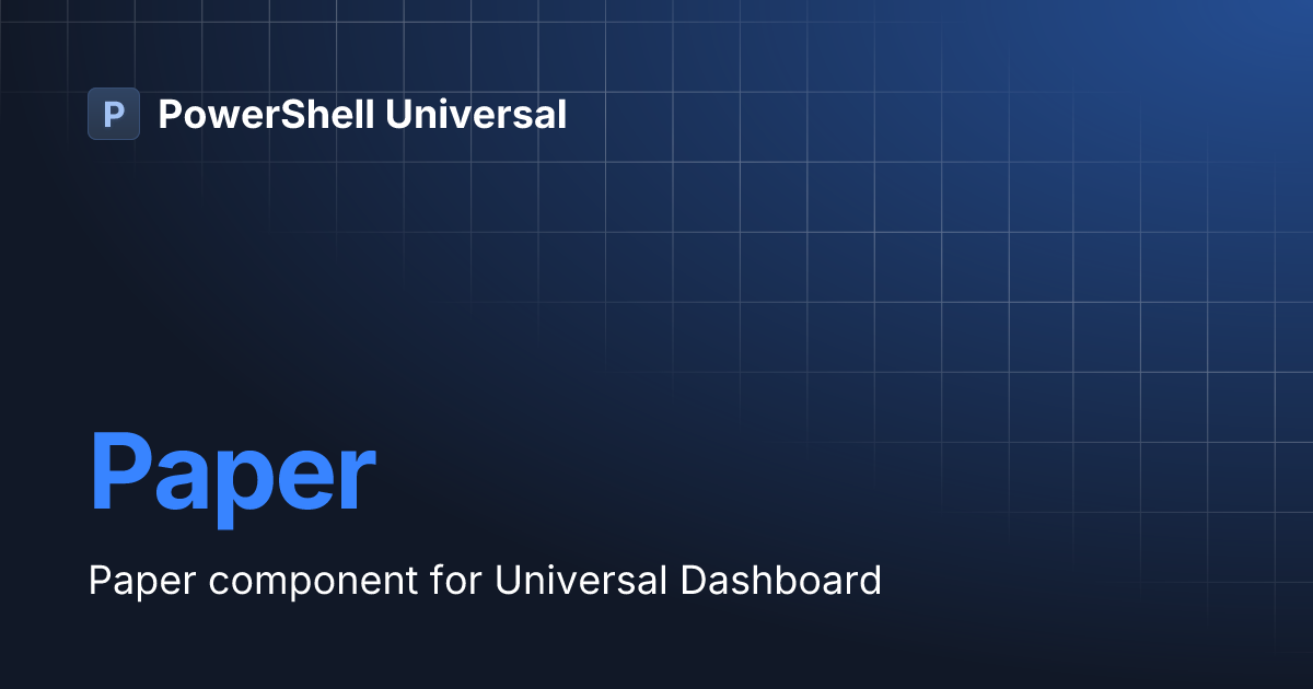 Paper | PowerShell Universal