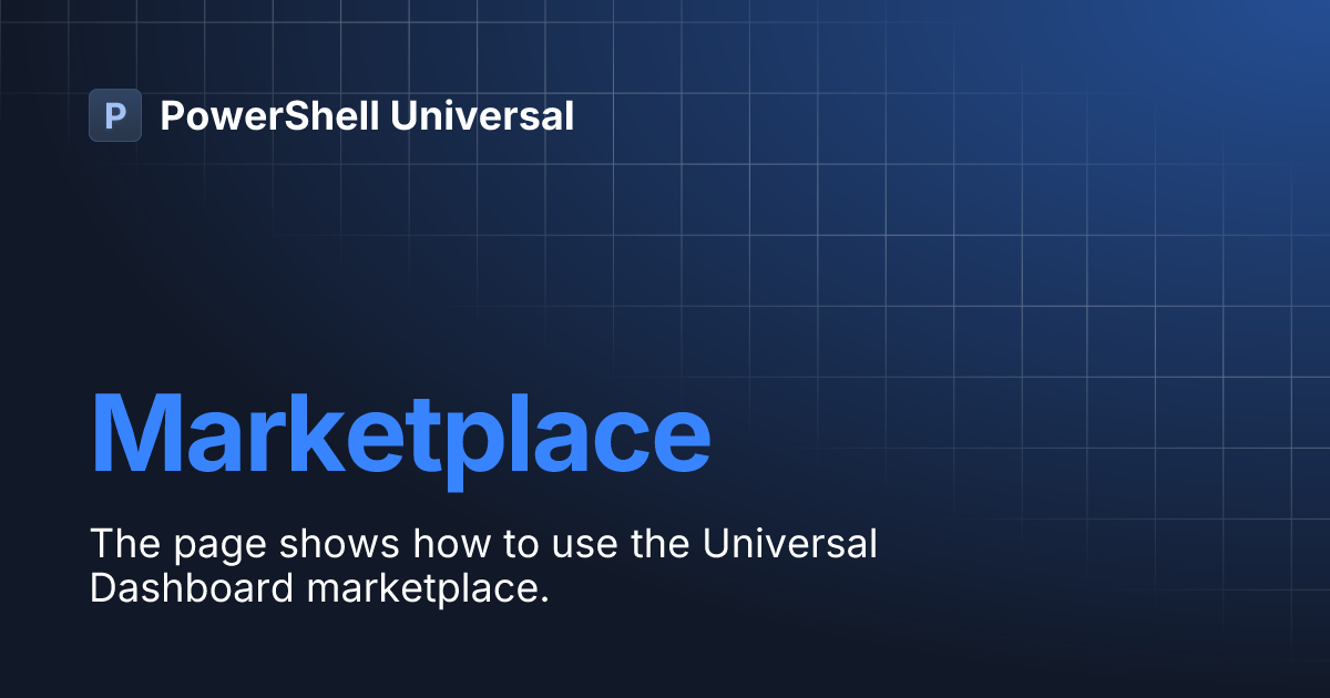 Marketplace | PowerShell Universal