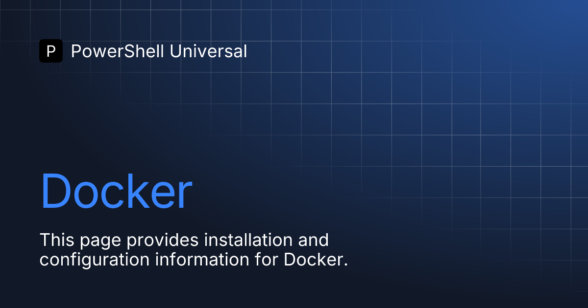Docker Powershell Universal 6310