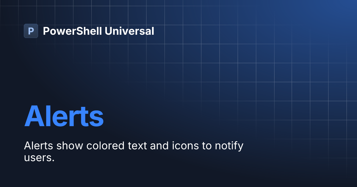Alerts | PowerShell Universal