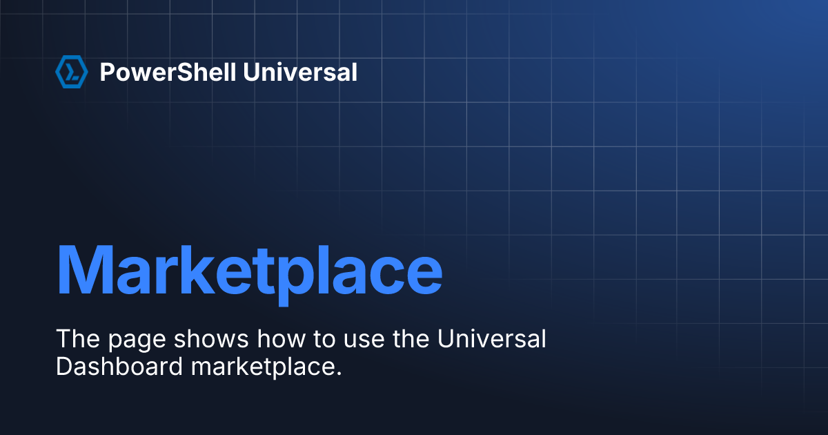 Marketplace | PowerShell Universal