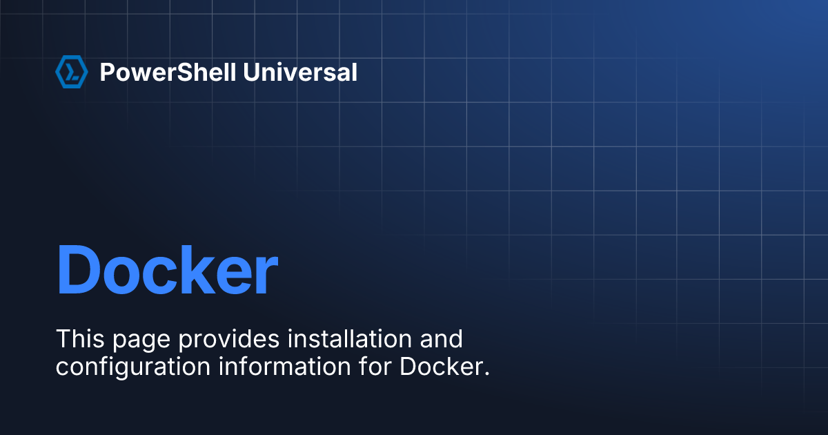 Docker | PowerShell Universal