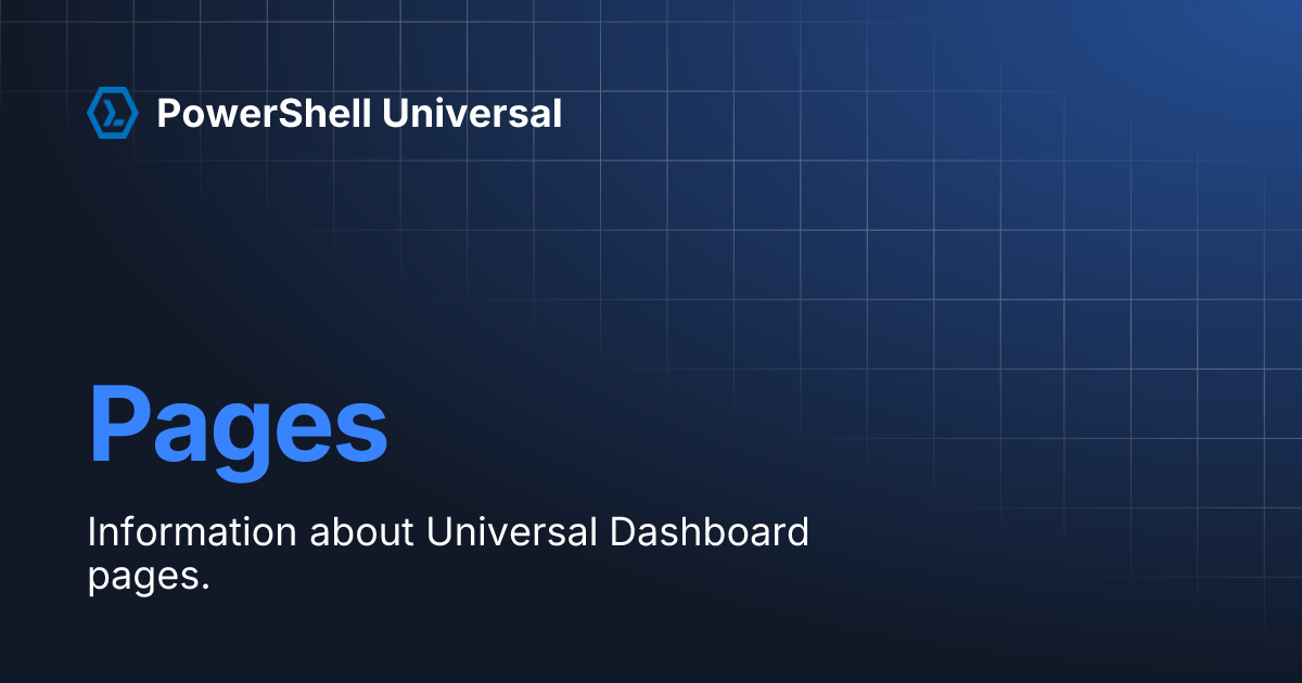 Pages | PowerShell Universal