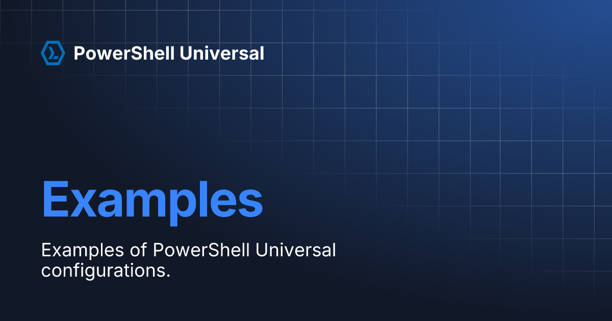Examples | PowerShell Universal