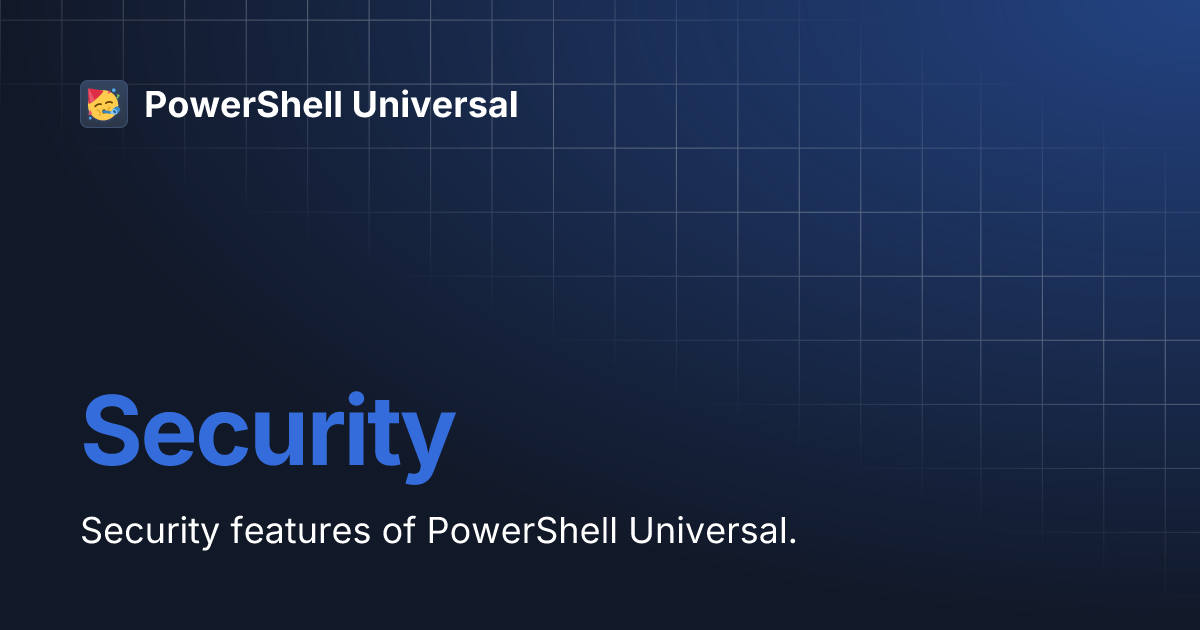 Security | PowerShell Universal