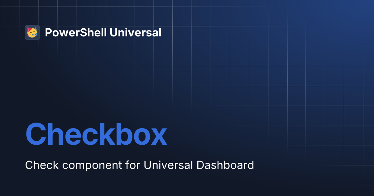 Checkbox | v3 | PowerShell Universal