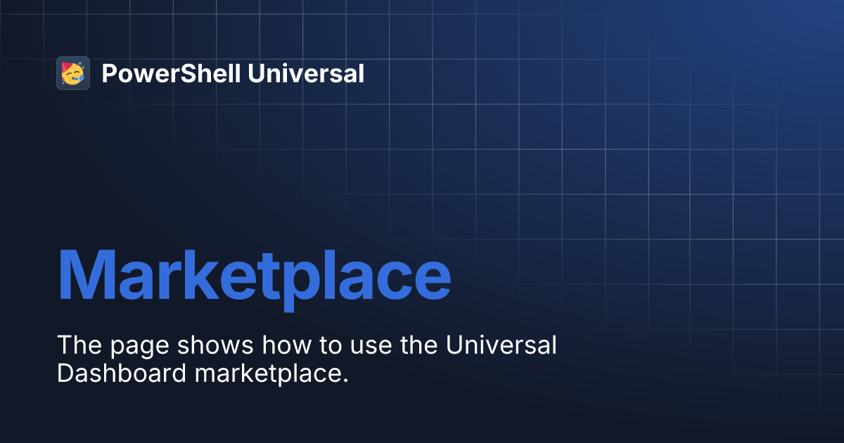 Marketplace | PowerShell Universal