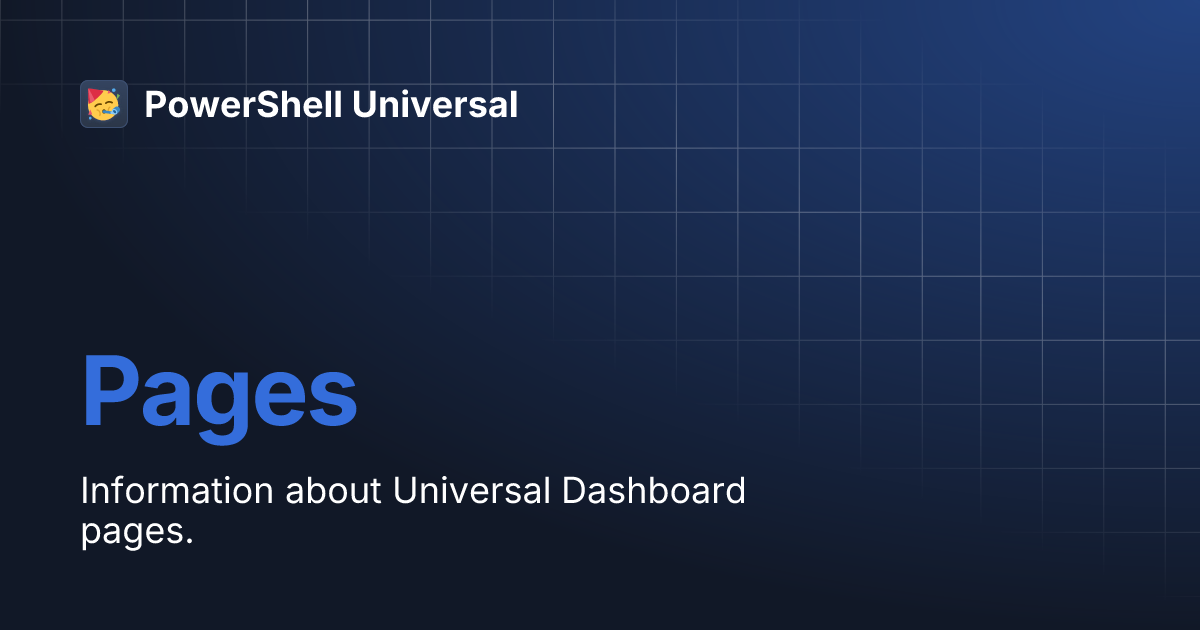 Pages | PowerShell Universal