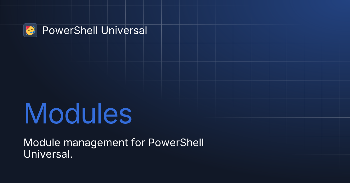 Modules | PowerShell Universal