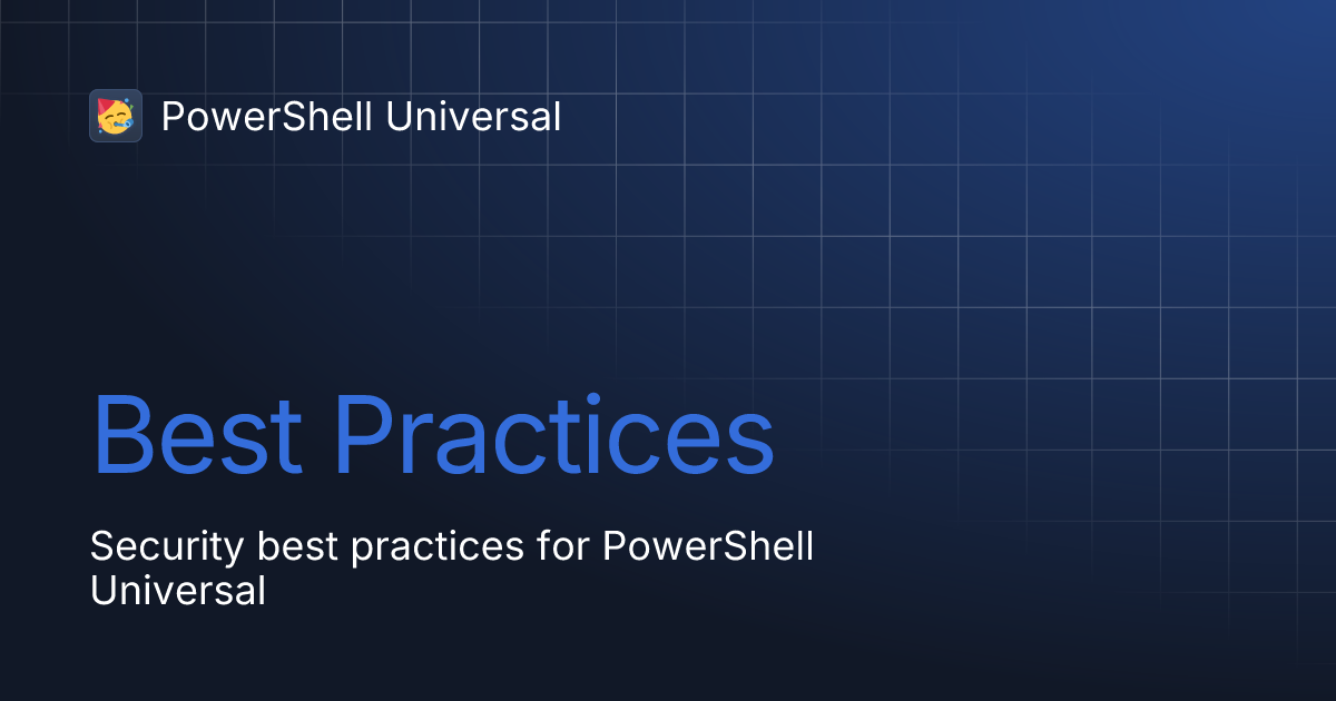 Best Practices Powershell Universal 1241