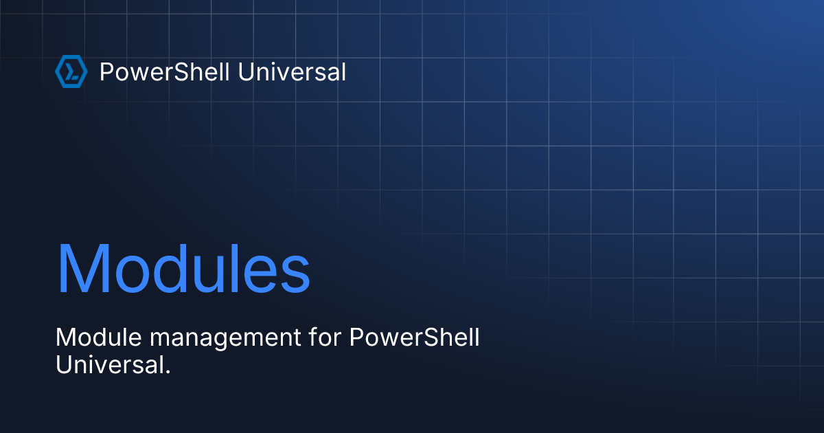 Modules | PowerShell Universal