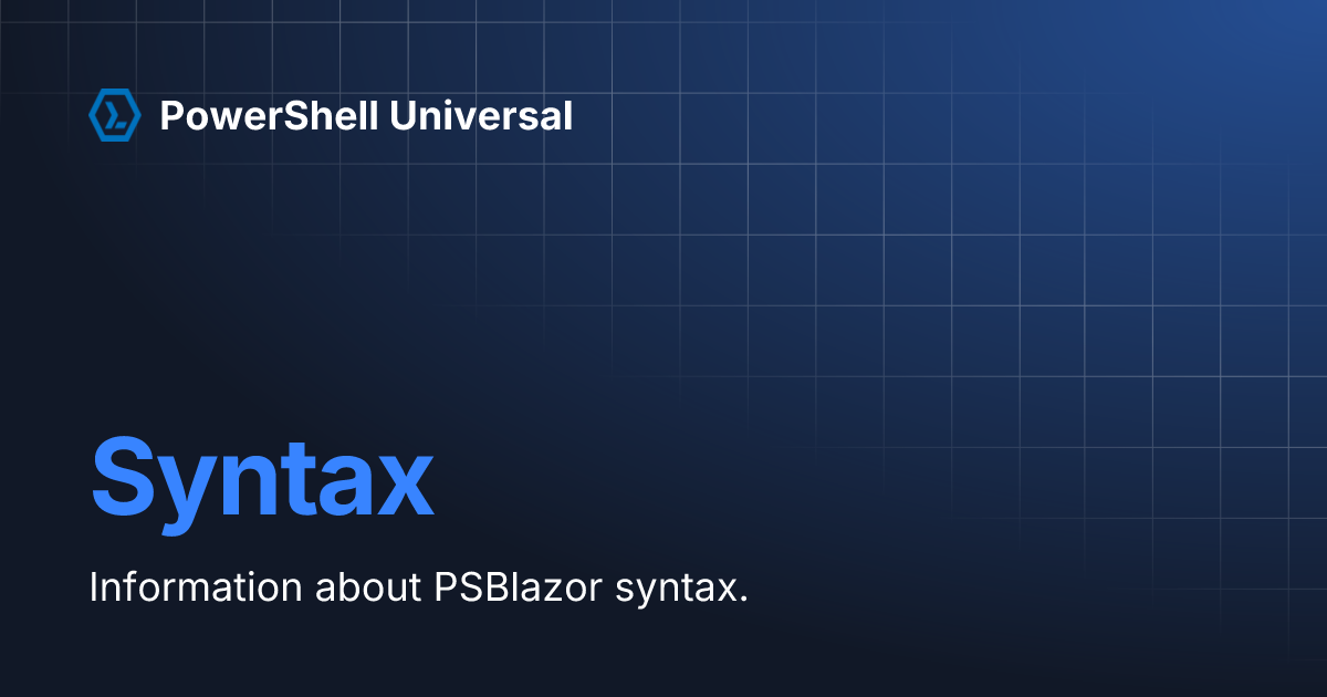 Syntax | PowerShell Universal