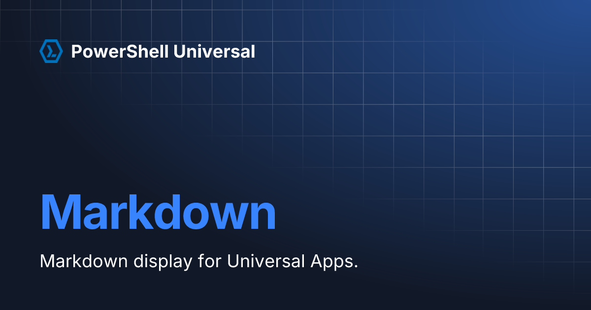 Markdown | PowerShell Universal