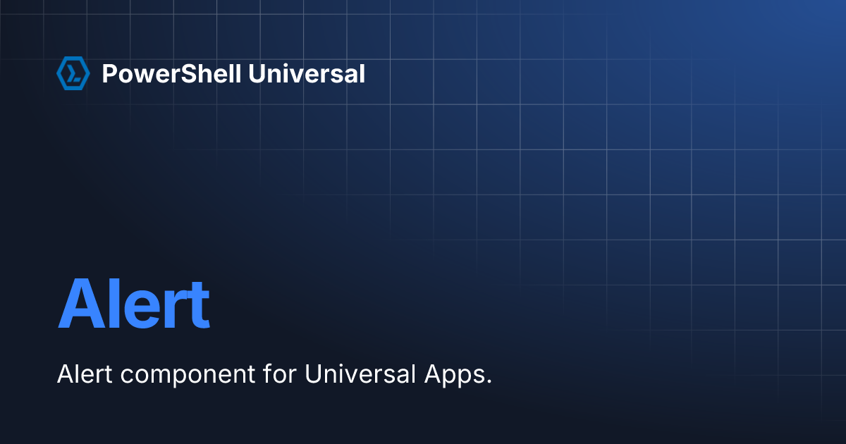 Alert | PowerShell Universal